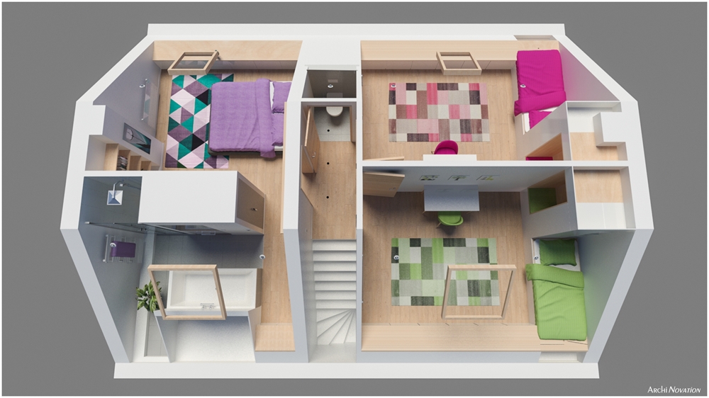 Projet - Aménagement Combles / 64m²